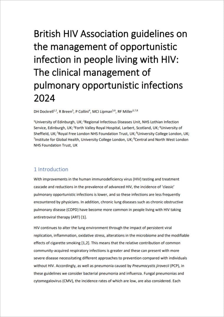BHIVA guidelines on the management of opportunistic infection in people ...